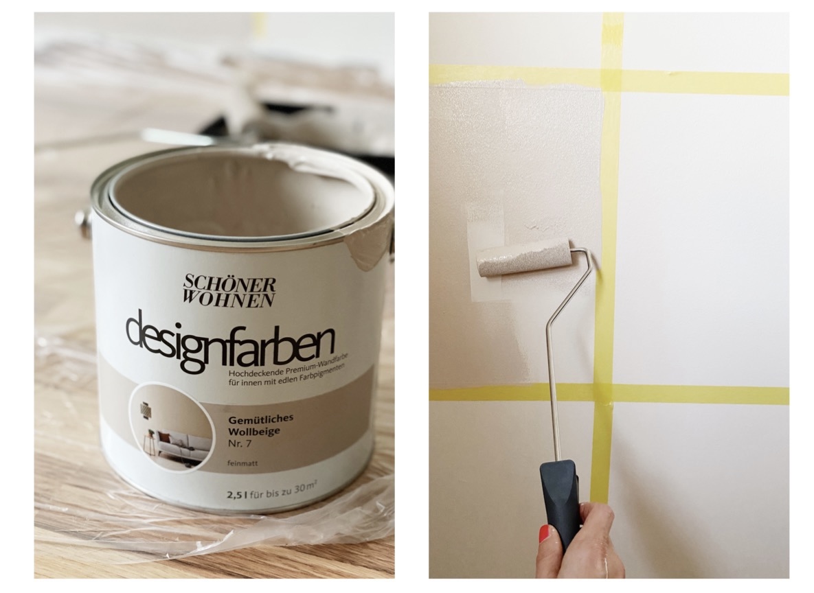 Wand streichen im Schachbrettmuster Look - sophiagaleria